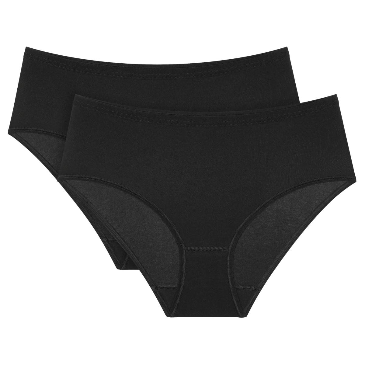 Triumph Sense Of Cotton 2-Pack midi slip, zwart